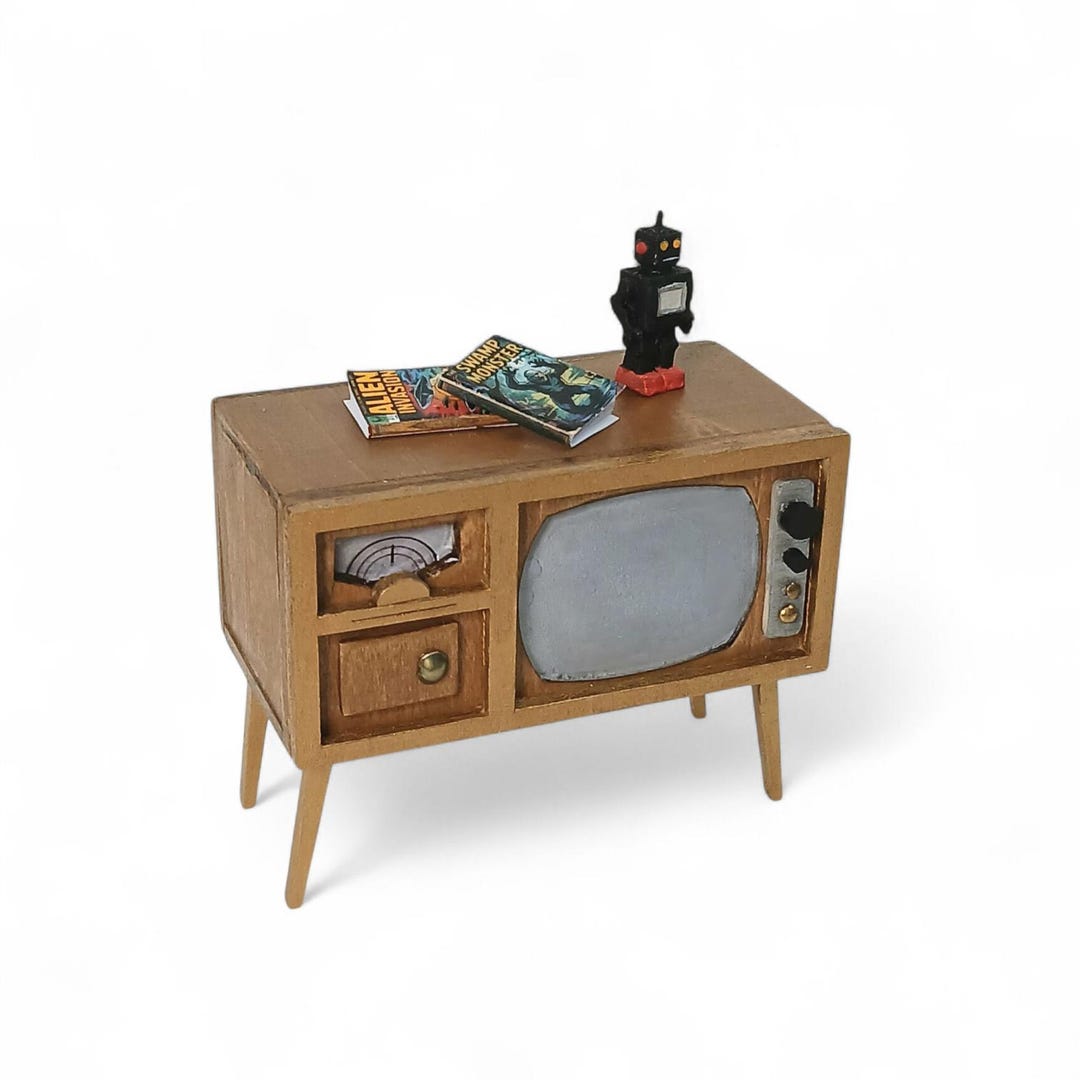 Unique Miniature Mid-century TV, Television, on Scale 1:12, Handmade ...