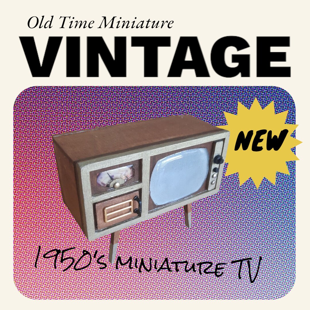 Unique Miniature Dollhouse Mid-century TV, Television, on Scale 1:12 ...