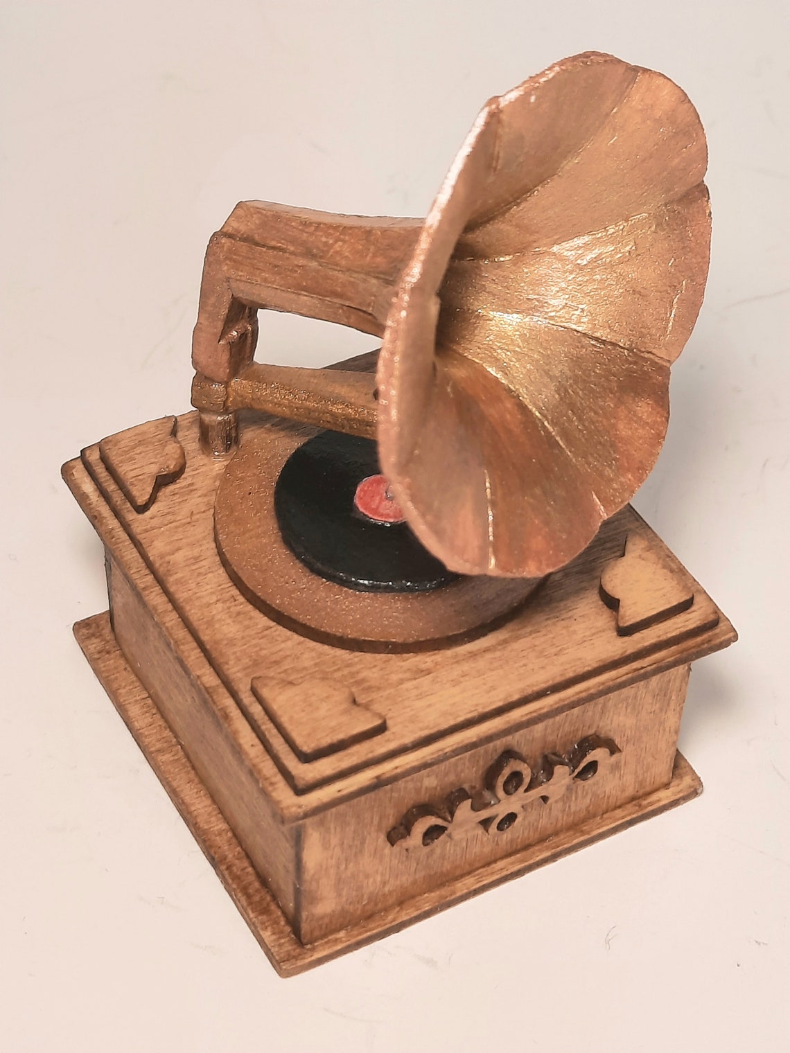 Vintage Gramophone Dollhouse Miniature on a Scale of 1:12, Handmade and ...