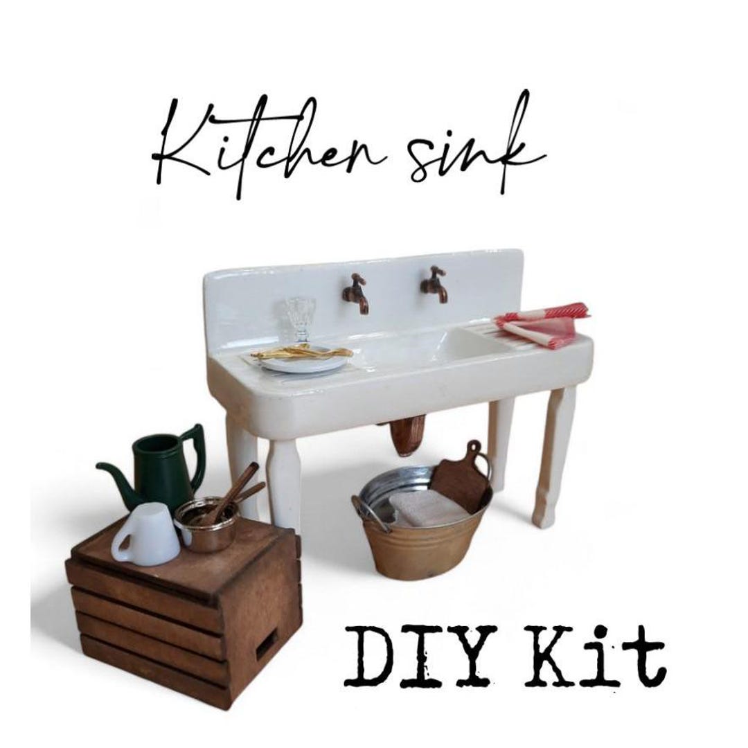 DIY Kit of a Vintage Miniature Kitchen Sink, Scale of 1:12. Perfect for ...
