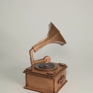 Vintage Gramophone Dollhouse Miniature on a Scale of 1:12, Handmade and ...