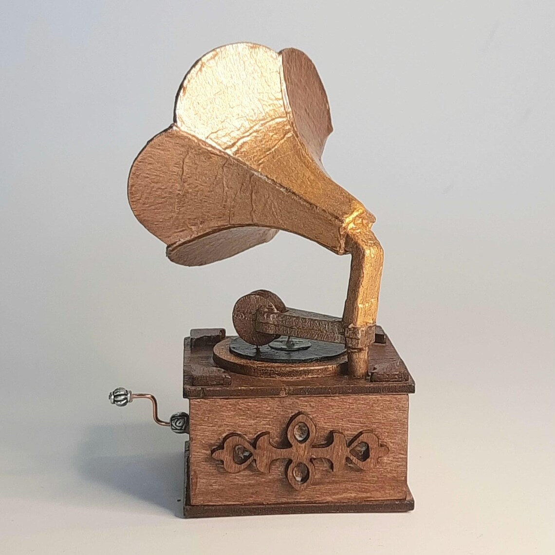 Vintage Gramophone Dollhouse Miniature on a Scale of 1:12, Handmade and ...