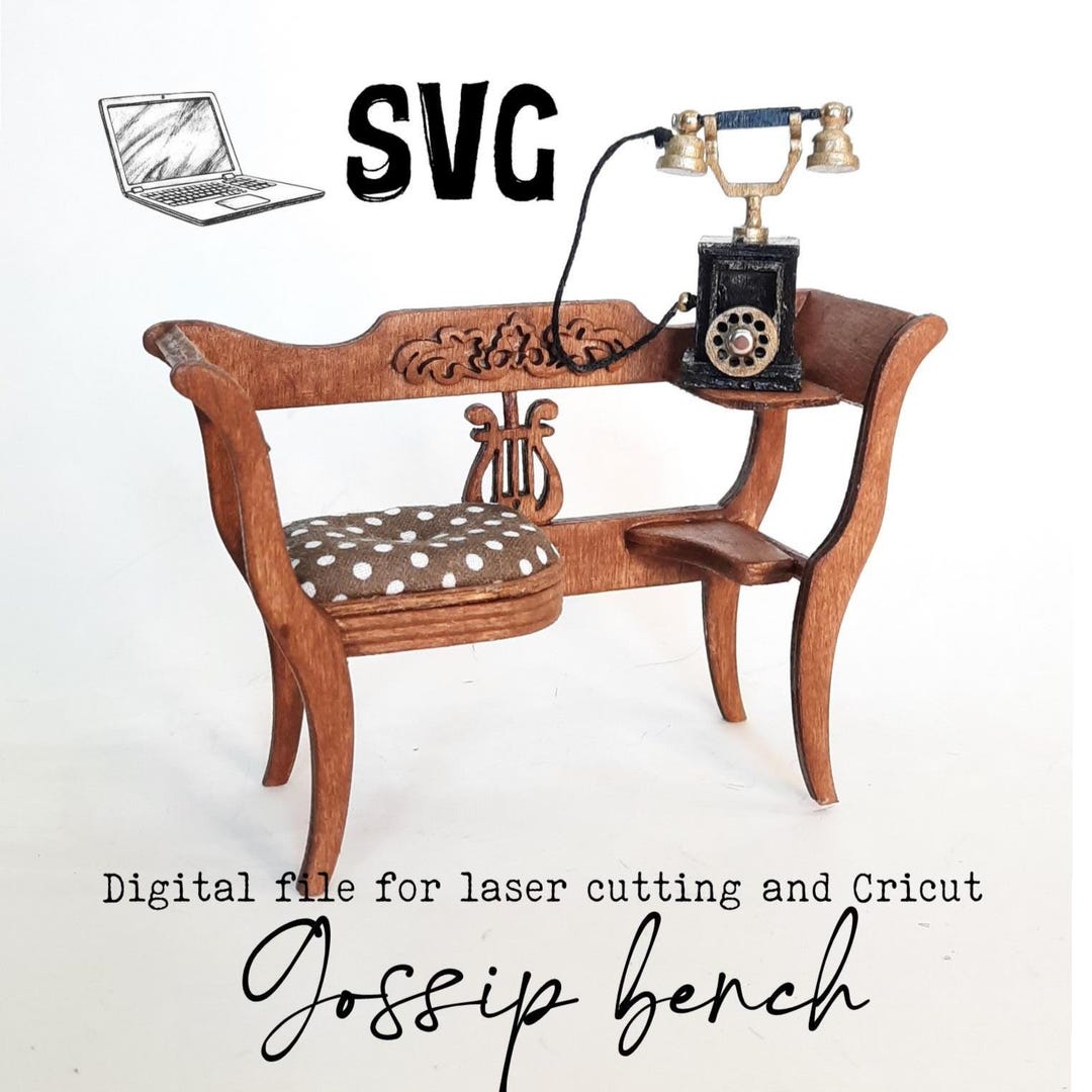 SVG Digital File for Laser Cutting and Cricut of a Gossip Bench. Craft ...