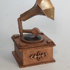 Vintage Gramophone Dollhouse Miniature on a Scale of 1:12, Handmade and ...