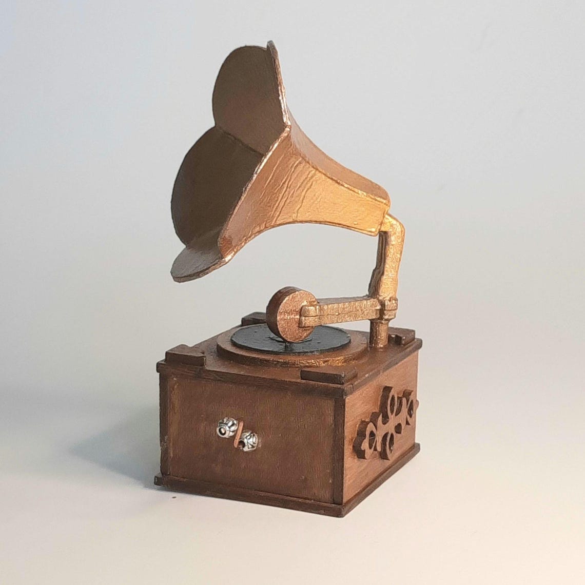 Vintage Gramophone Dollhouse Miniature on a Scale of 1:12, Handmade and ...