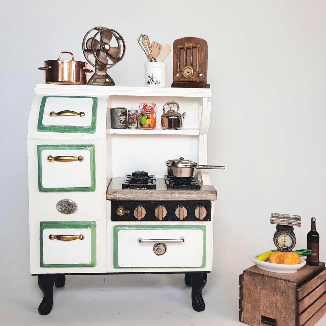 DIY Kit of a Vintage Miniature Stove, Oven, Scale of 1:12. Perfect for ...