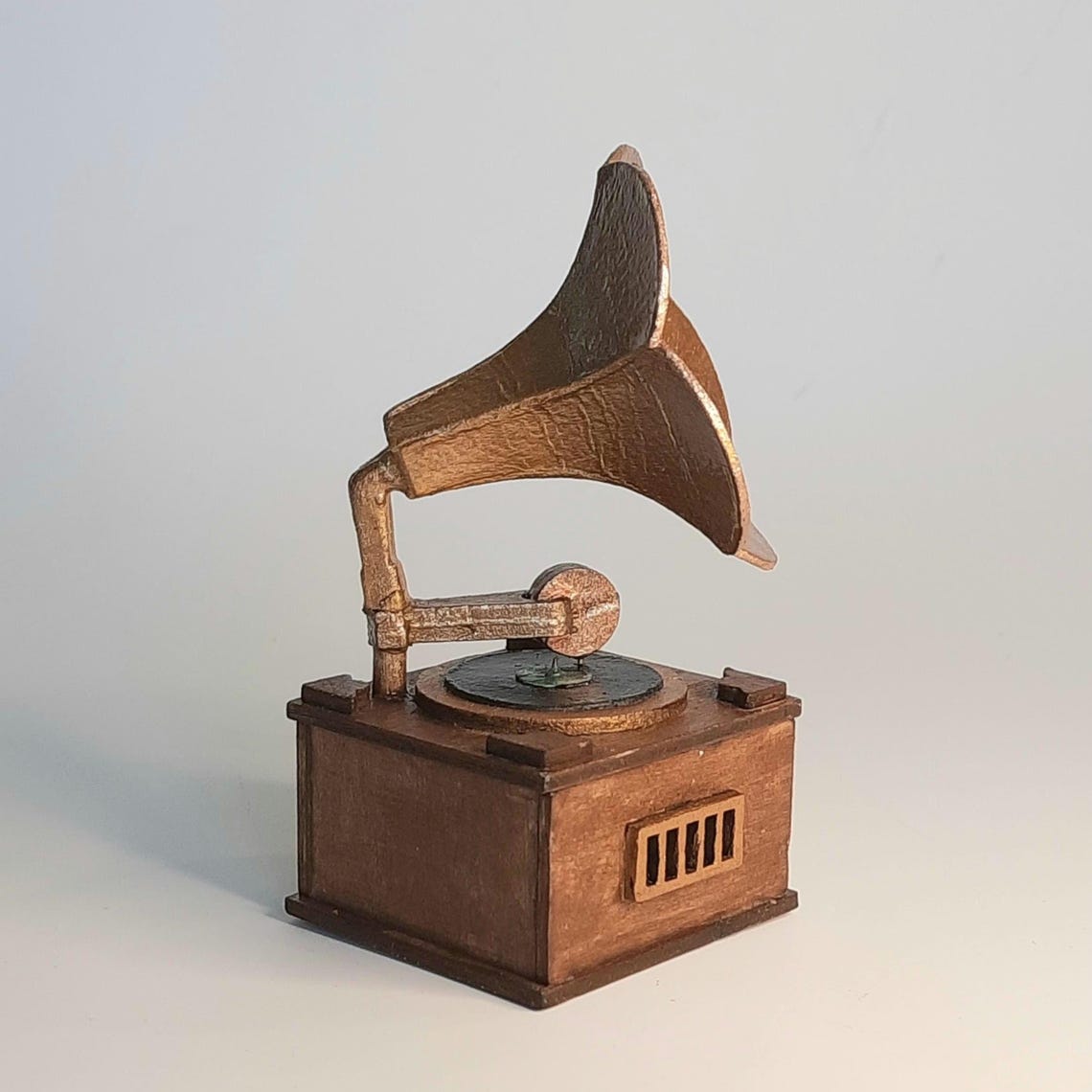 Vintage Gramophone Dollhouse Miniature on a Scale of 1:12, Handmade and ...