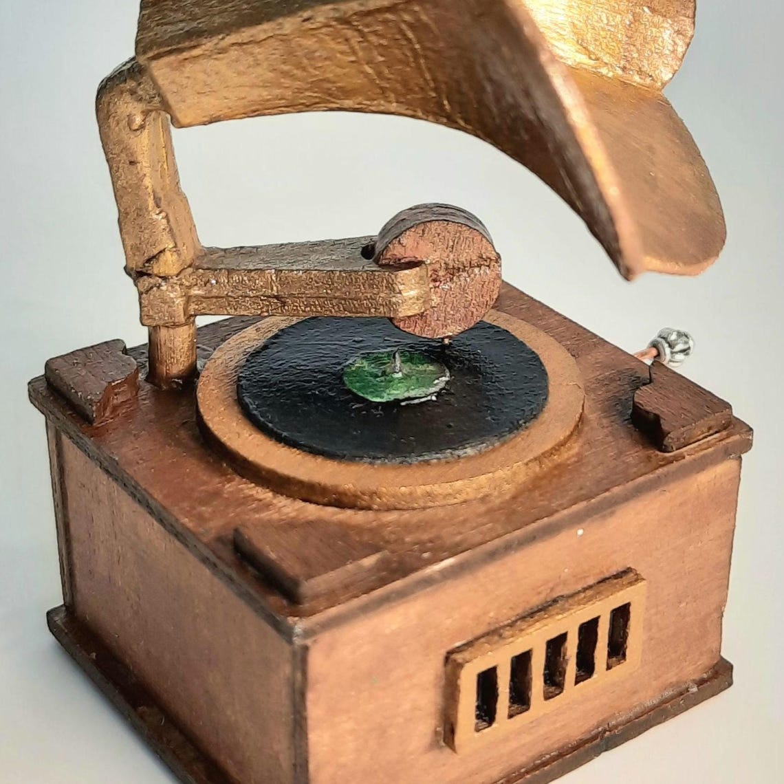 Vintage Gramophone Dollhouse Miniature on a Scale of 1:12, Handmade and ...