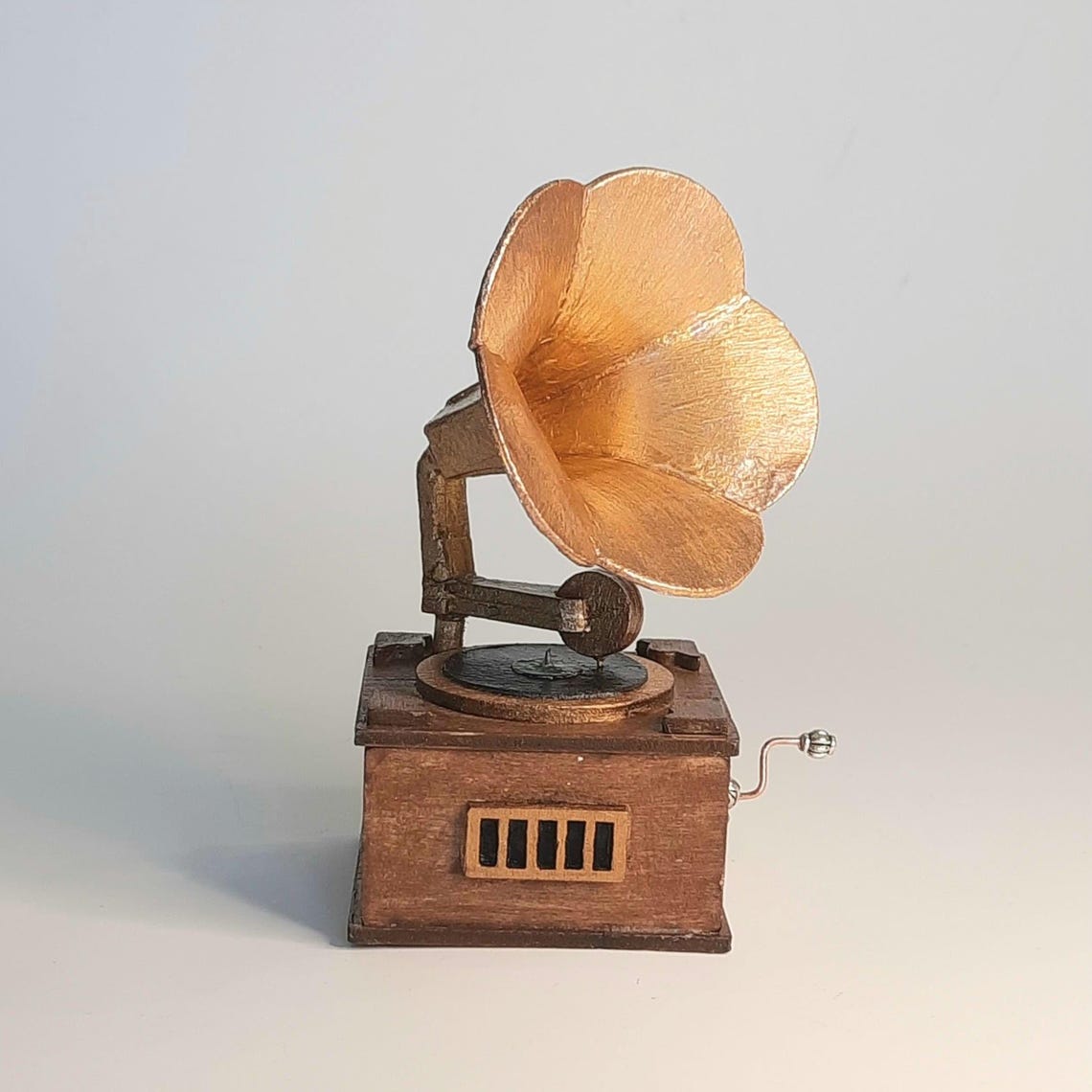 Vintage Gramophone Dollhouse Miniature on a Scale of 1:12, Handmade and ...