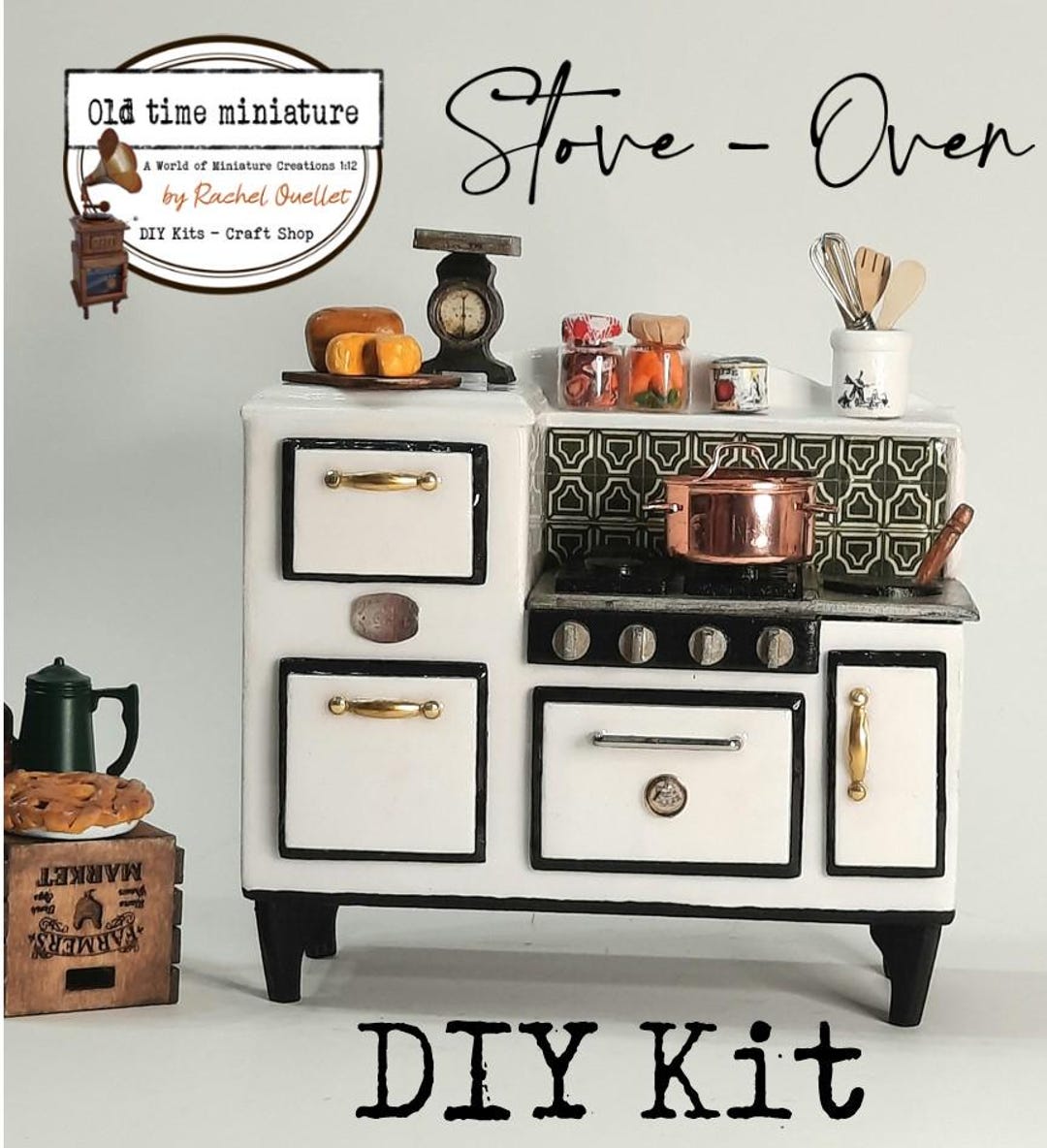 DIY Kit of a Vintage Miniature Stove, Oven, Scale of 1:12. Perfect for ...