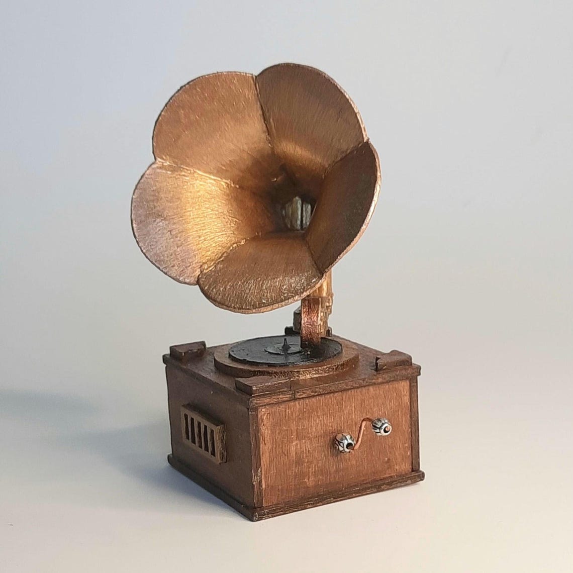 Vintage Gramophone Dollhouse Miniature on a Scale of 1:12, Handmade and ...