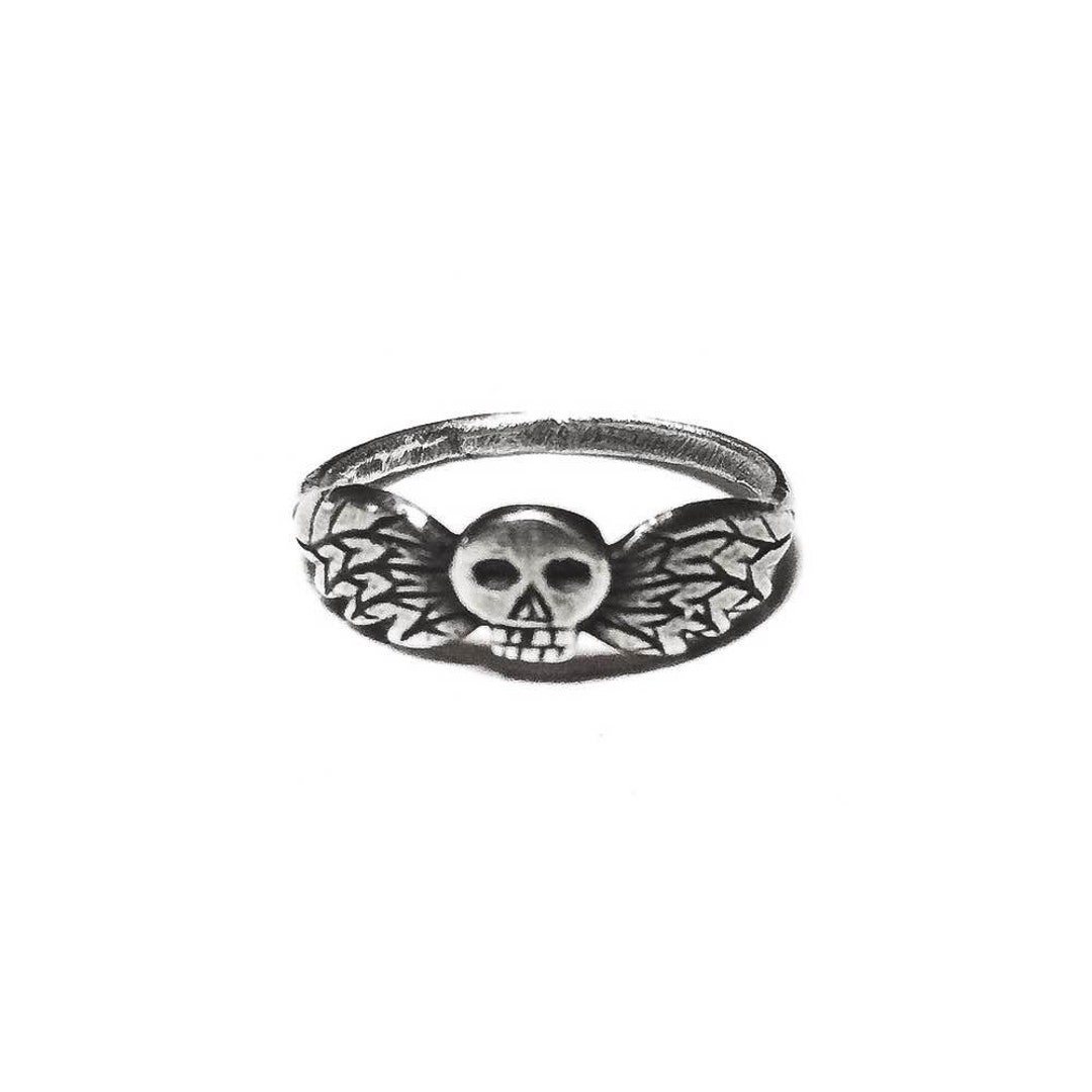 Mini Taphophile Ring in Sterling Silver Memento Mori Skull - Etsy