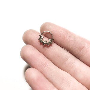 Dusk Bat Septum Ring in Sterling Silver or Gold - Etsy