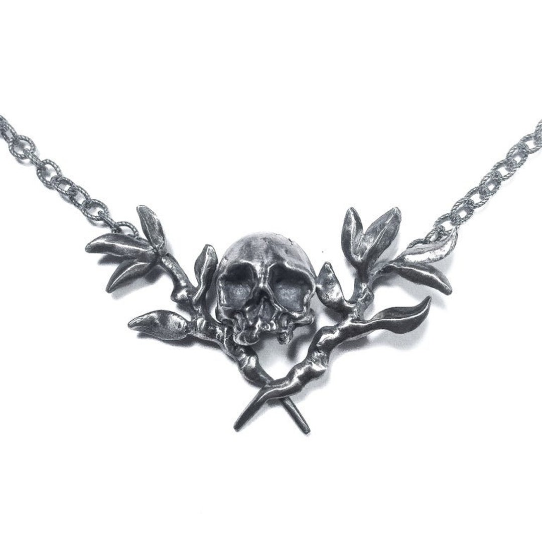 Memento Mori Skull Necklace in Sterling Silver or 10k Gold - Etsy