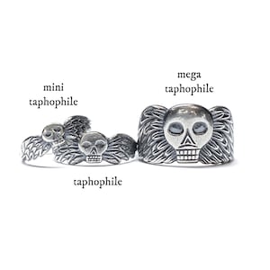Taphophile Ring in Sterling Silver Memento Mori Skull - Etsy