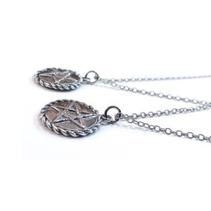 Pentagram Necklace in Sterling Silver or Gold, Inverted or Upright ...