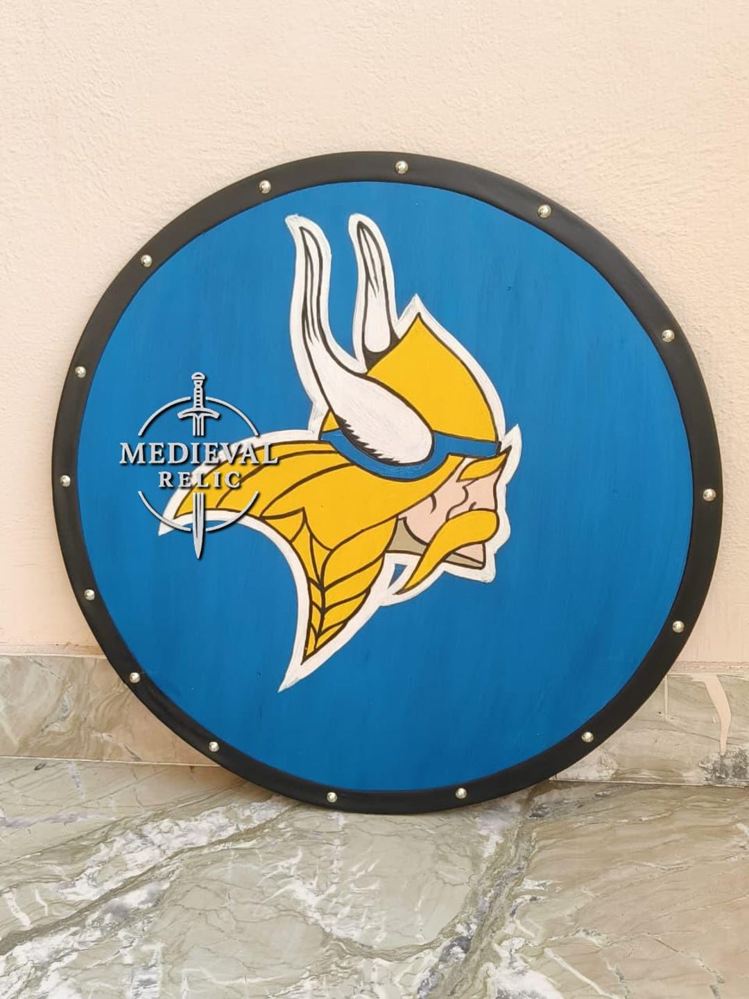 Hand Painted Viking Shield | Medieval Relic Norse Round Shield | Wall ...