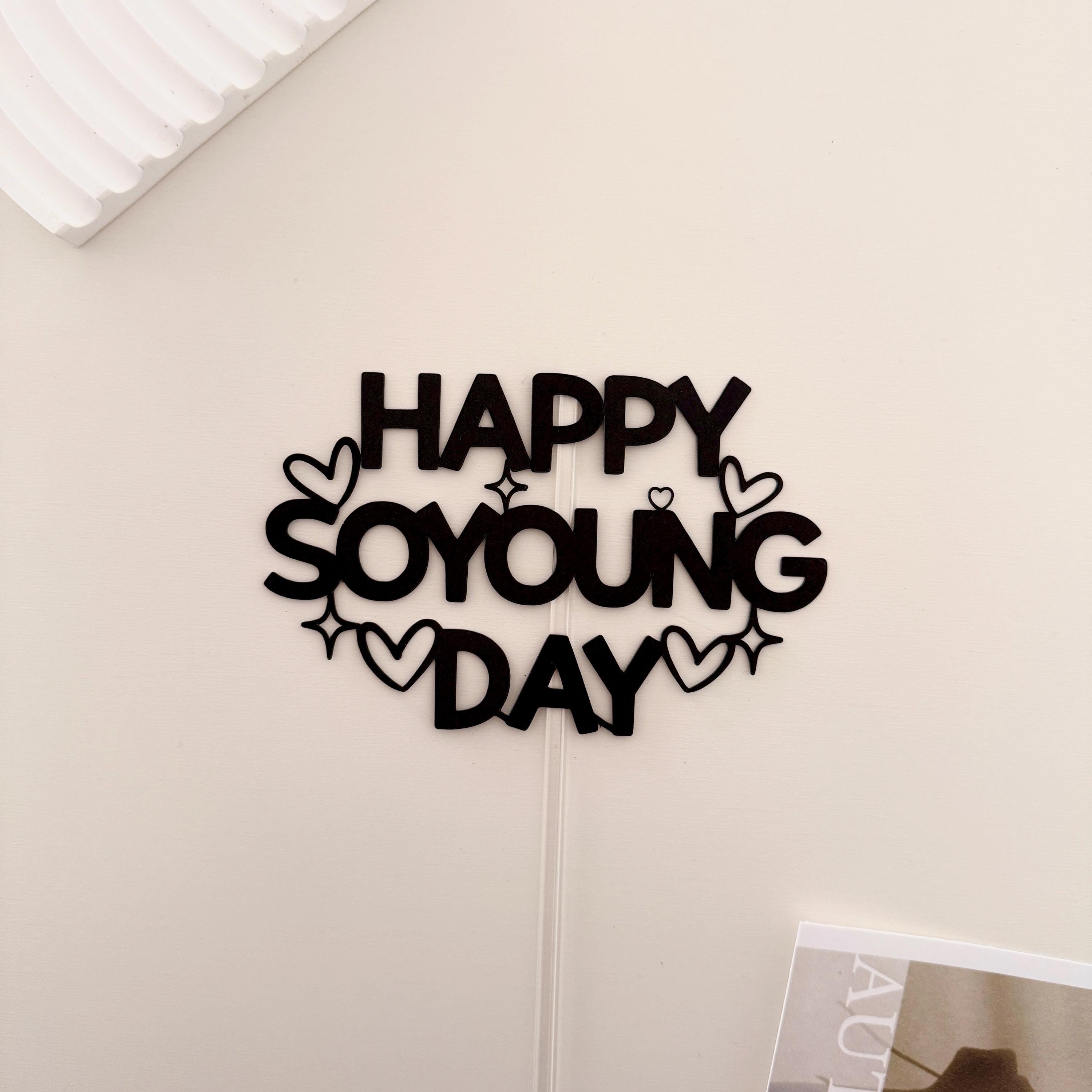 Korean Cake Topper Custom Personalized Text Topper, Baekil Dohl ...