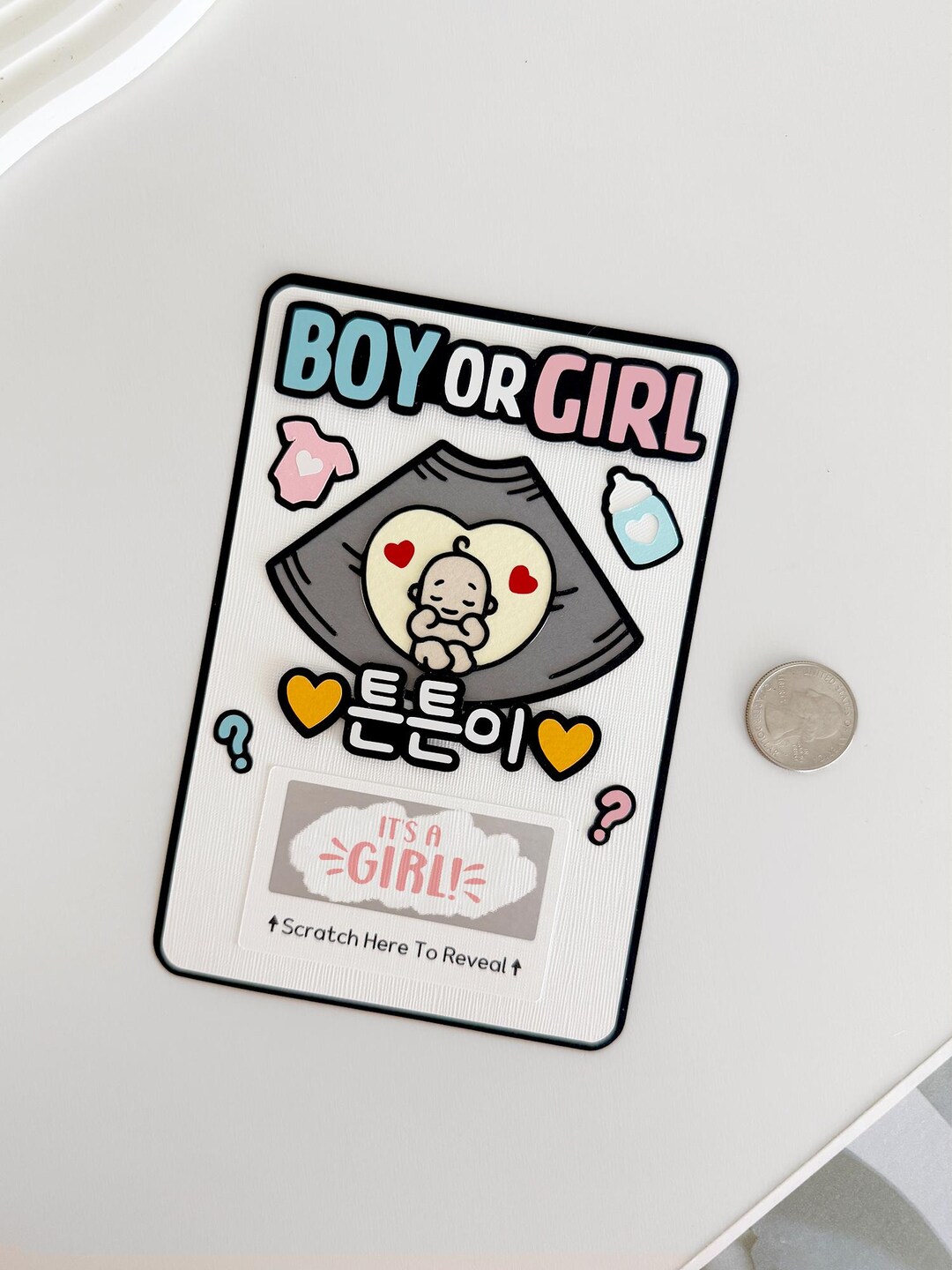 Personalized Gender Reveal Party Birthday Cake Topper Scratch Lottery ...
