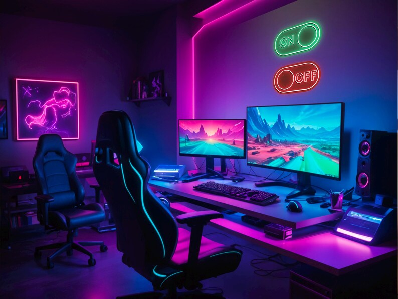 Custom Neon LED Signs, ON OFF Sign, Wall Decor for Gaming Setup, Gift ...