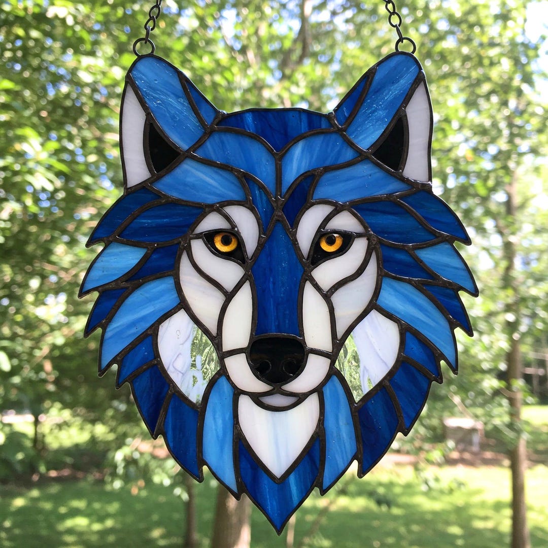 Wolf Stained Glass Pattern: DIY Suncatcher Home Decor (PDF) - Etsy
