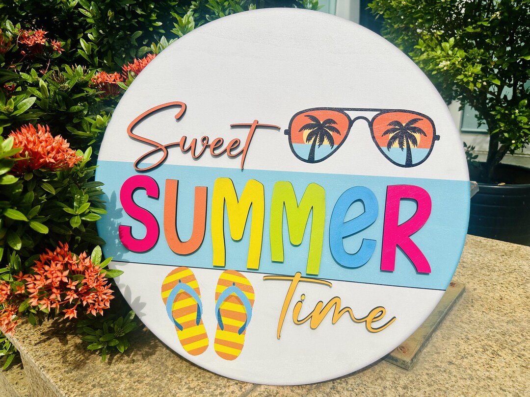 Sweet Summertime Door Hanger,summer Front Door Decor,summer Front Door ...