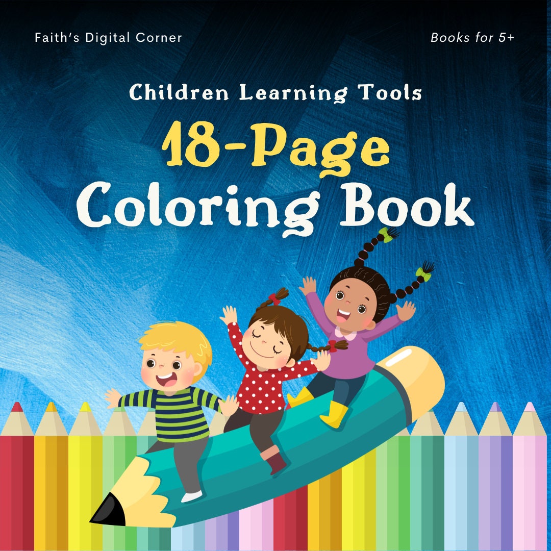 Children Learning Tools: 18-page Coloring Book - Etsy