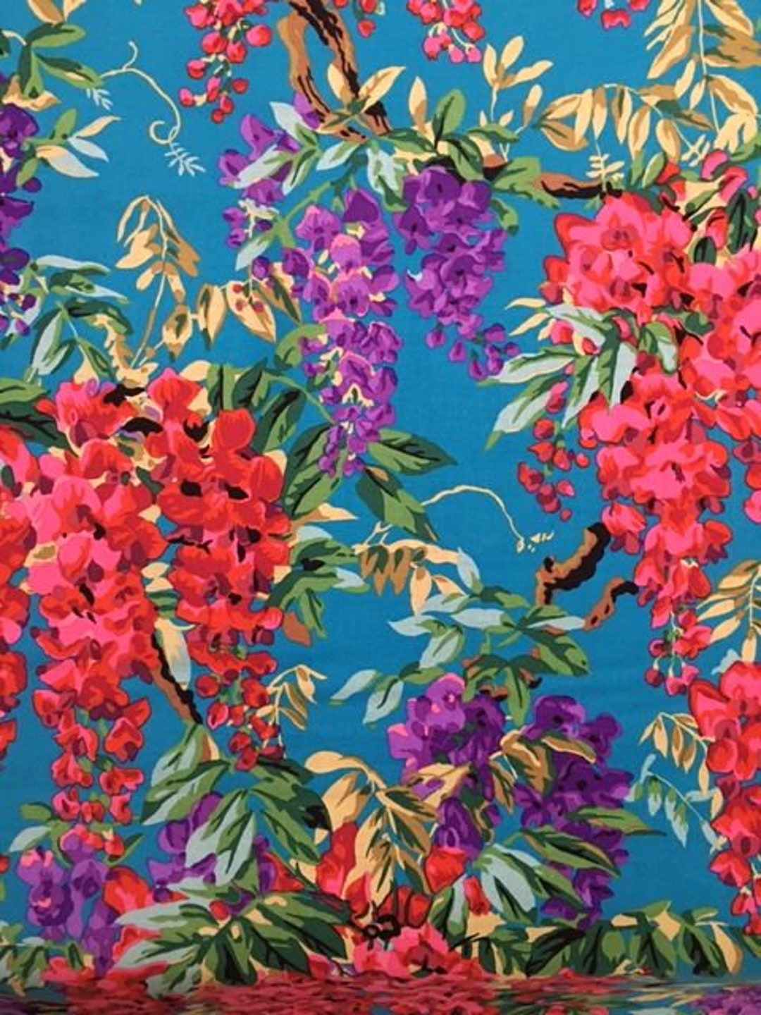 2 Yds. Wisteria on Teal by Philip Jacobs - Restocked - Etsy