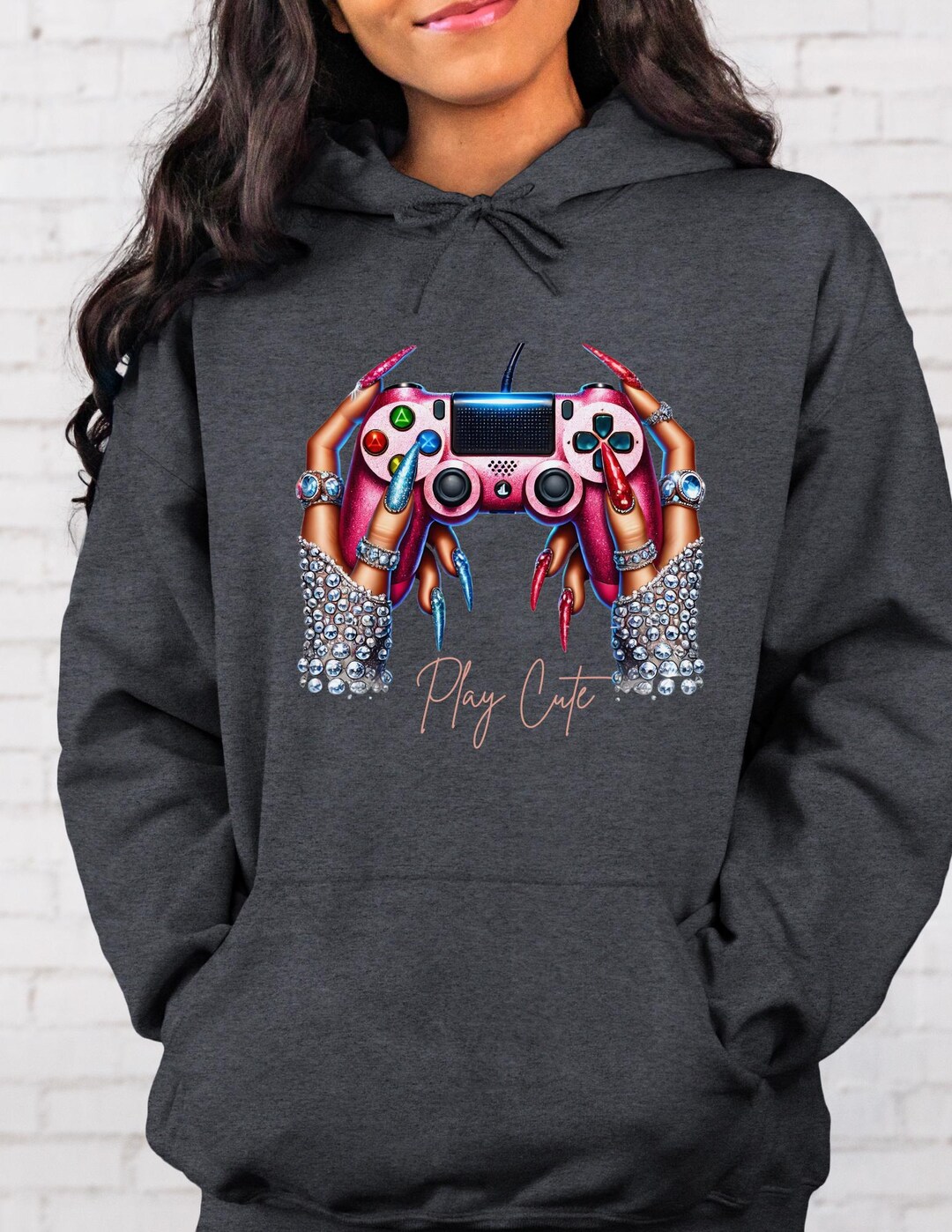 Gamer Hoodie, Pink Console, Bling Controller - Etsy
