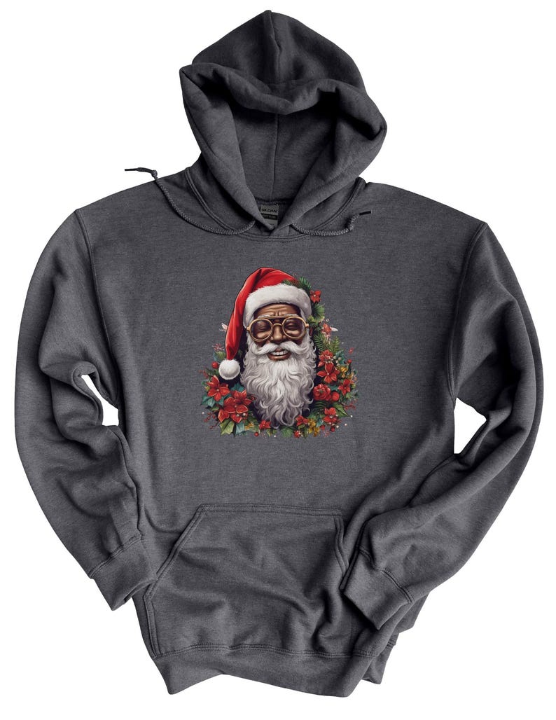 Dope Black Santa Hoodie in Christmas Wreath Melanin Xmas - Etsy