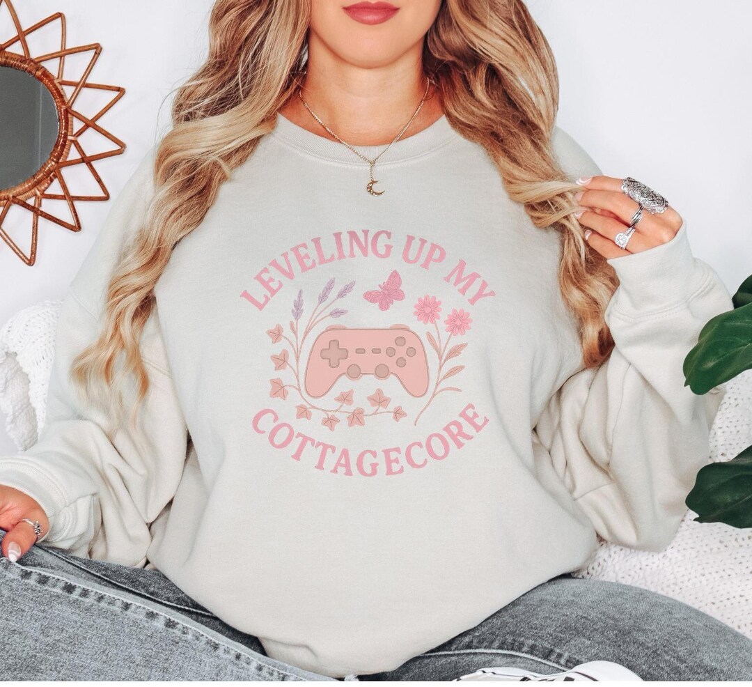 Cottagecore Gamer Girl Sweatshirt | Floral Gaming Tee - Etsy