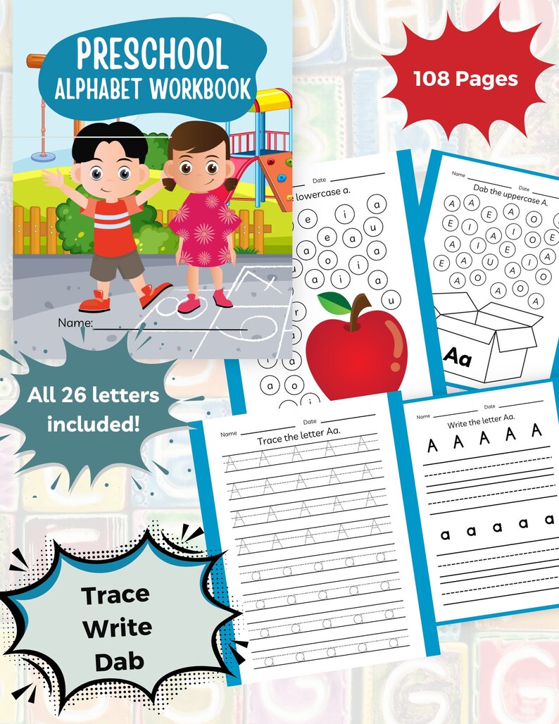 Letter of the Week Worksheets Printable, Alphabet Busy Book, Learning ...