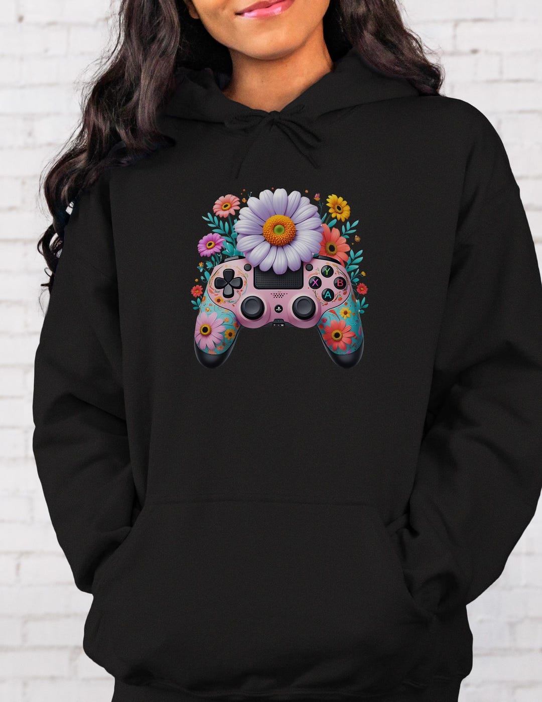 Floral Game Controller Hoodie, Gamer Style Gift - Etsy