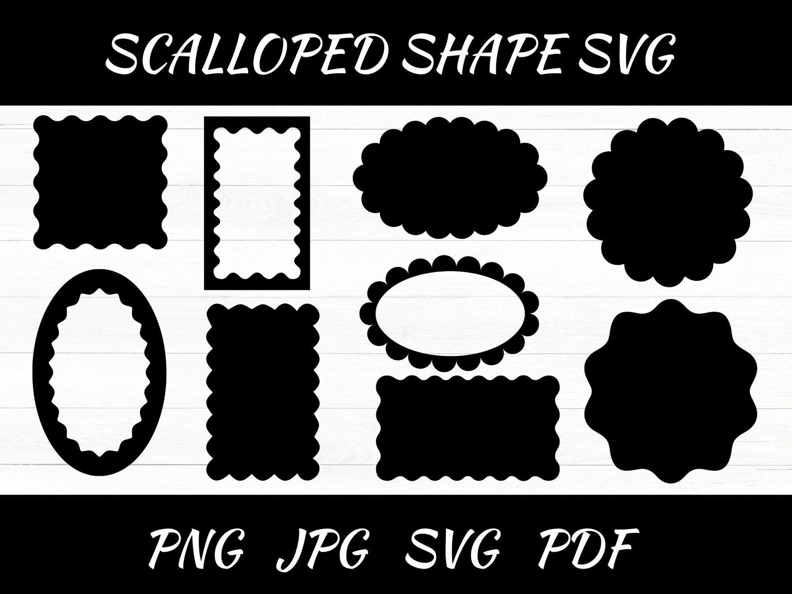 Scalloped Shape SVG, Scalloped Tag Svg, Scalloped Frame Svg, Scalloped ...