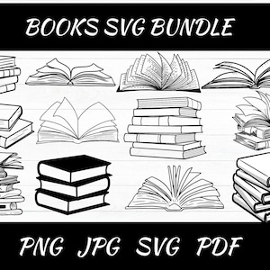 Books SVG Bundle: School & Book Club Designs (cut File) - Etsy