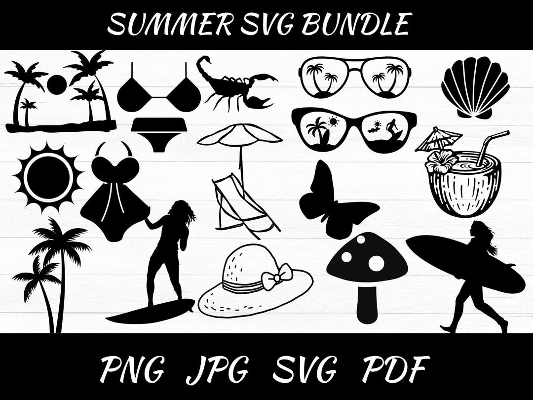 Sommer Strand SVG Bundle: Schnittdateien & Clipart - Etsy.de