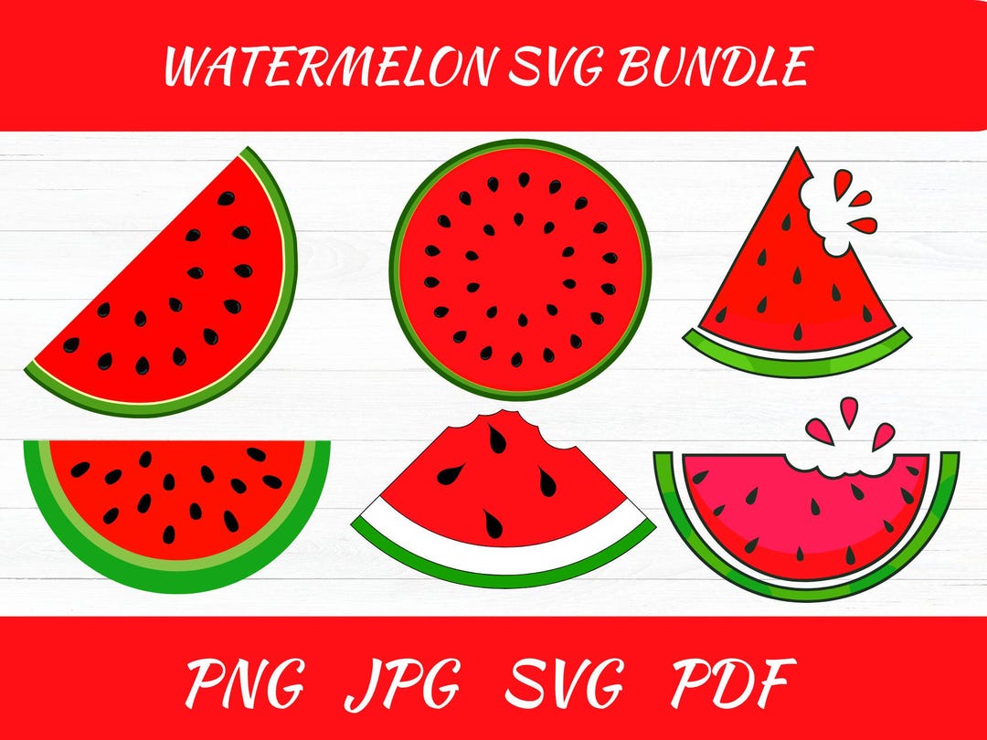 Watermelon Slices SVG Bundle: Summer Fruit Graphics (digital Download ...