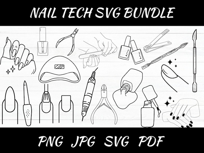 Nail Tech SVG Bundle: Nail Artist Clipart (PNG, PDF) - Etsy