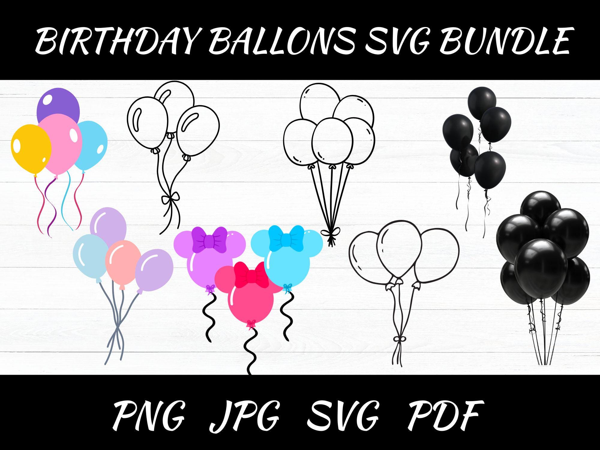 Birthday Balloons SVG: Party Clipart Cut File - Etsy