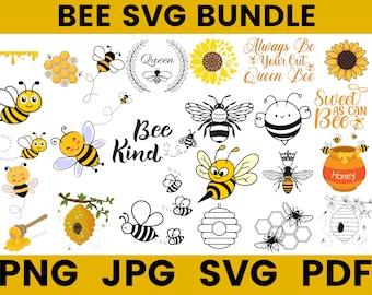 Bee Svg Png Bundle, Bee Png Bundle, Bee Cut Files, Honeycomb Svg, Svg ...