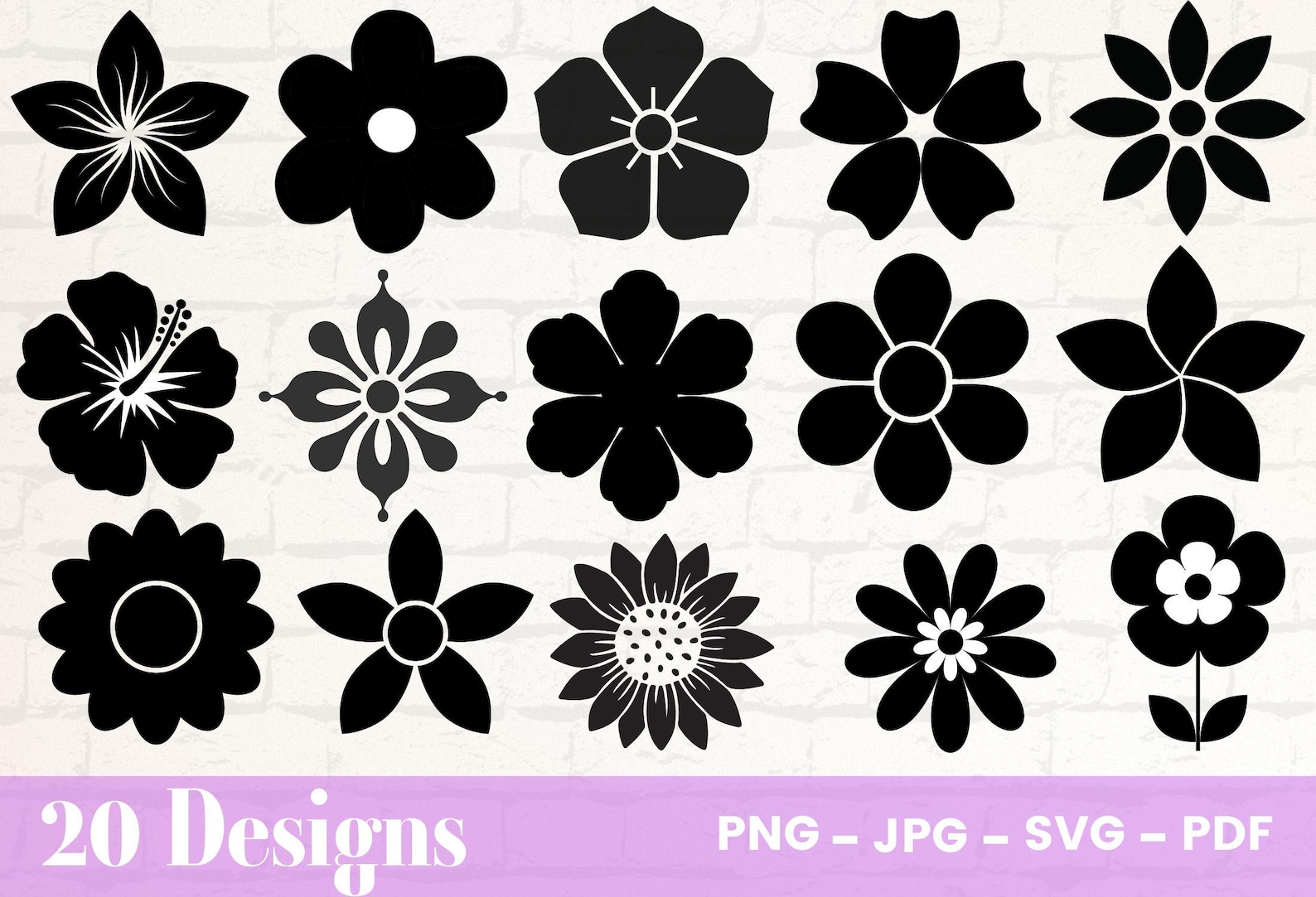 Flower SVG Bundle Flowers Svg Spring Flowers Designs for Shirts Flower ...