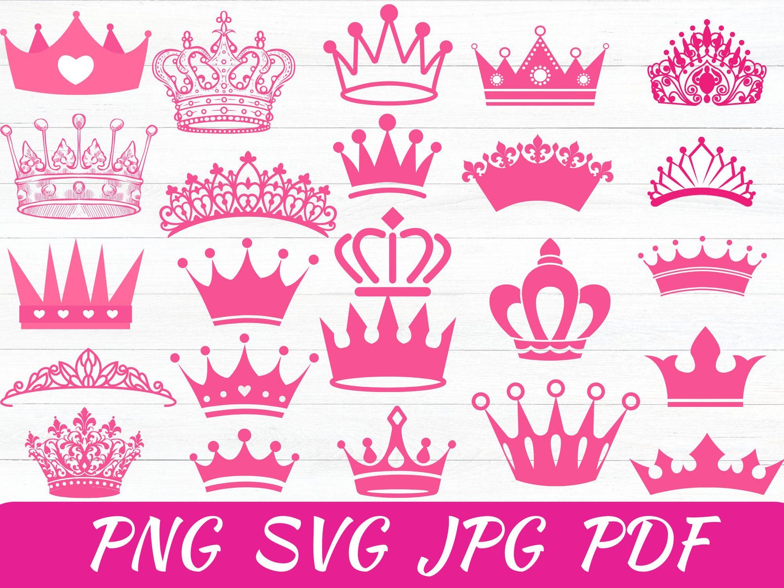 Crown SVG Bundle: Royal, King, Queen, Princess (cut File) - Etsy