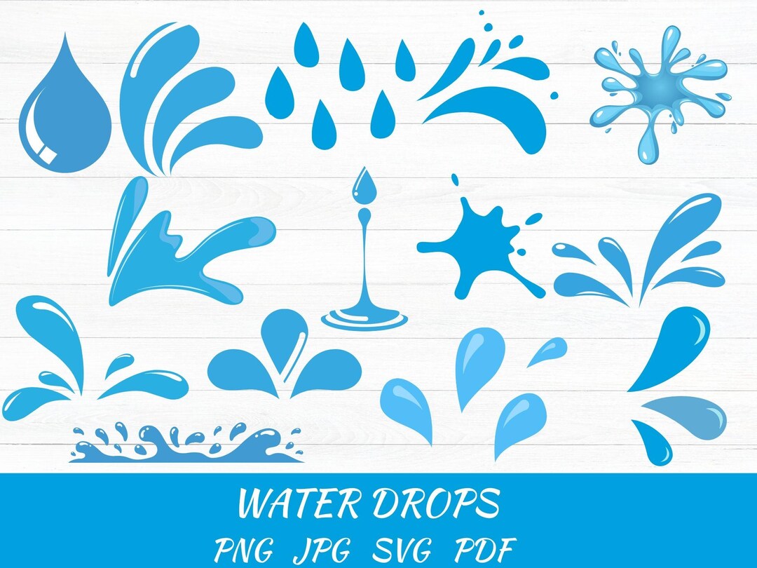 Water Drops SVG: Splash, Rain, Droplet Clip Art (digital Download) - Etsy