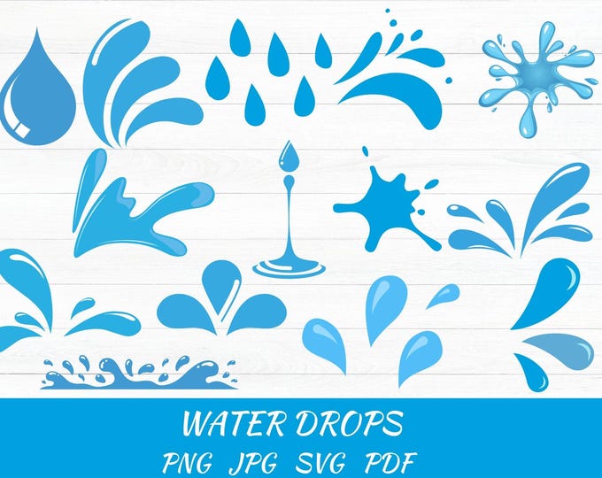 Water Drops Svg, Splash Svg, Water Svg, Rain Drops Svg, Raining Svg ...