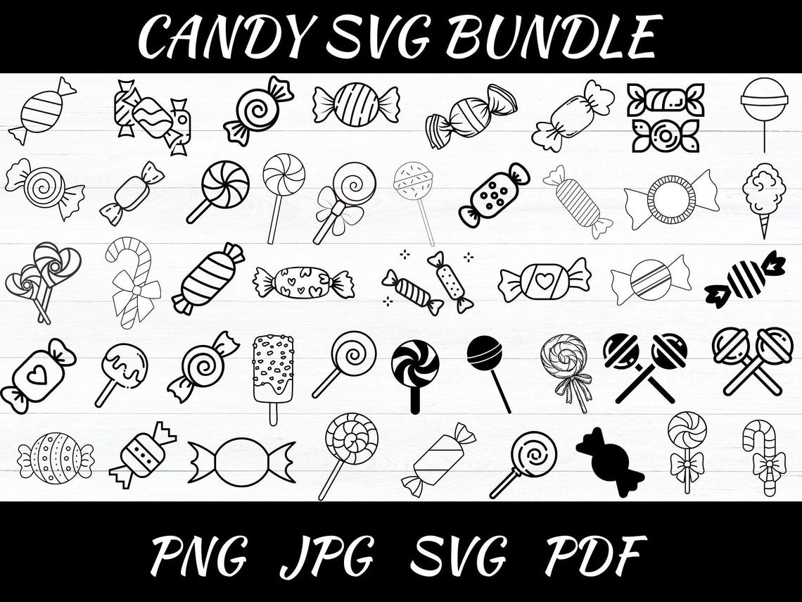 Candy SVG Bundle: Sweet Treats Clipart (digital Download) - Etsy