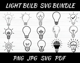 Light Bulb Svg Bundle \ Light Bulb Svg \ Light Bulb Clipart \ Light ...