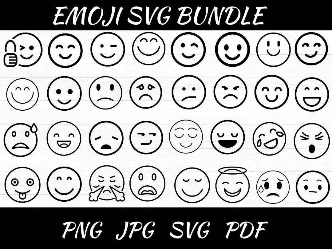 Emoji Face SVG Bundle - Emoji Svg Bundle - Emoji Png Bundle - Emoji ...