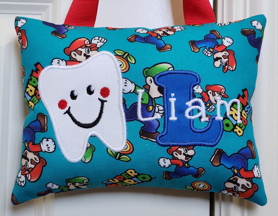 Tooth Fairy Pillow - Super Mario, Personalized, Custom Made, Tooth ...