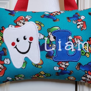 Tooth Fairy Pillow - Super Mario, Personalized, Custom Made, Tooth ...