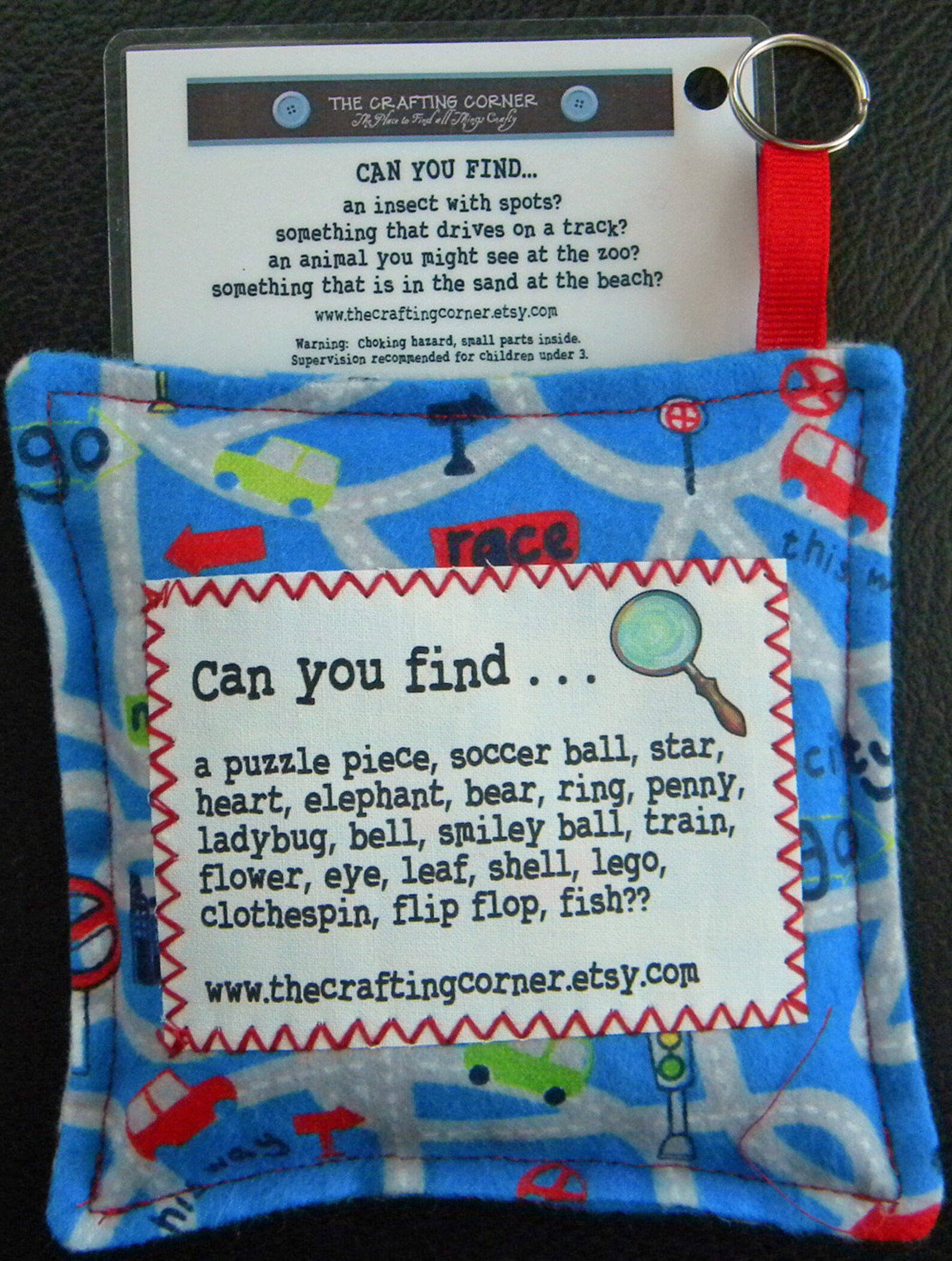 I Spy Bag - Mini With SEWN Word List and Detachable PICTURE LIST- Road ...
